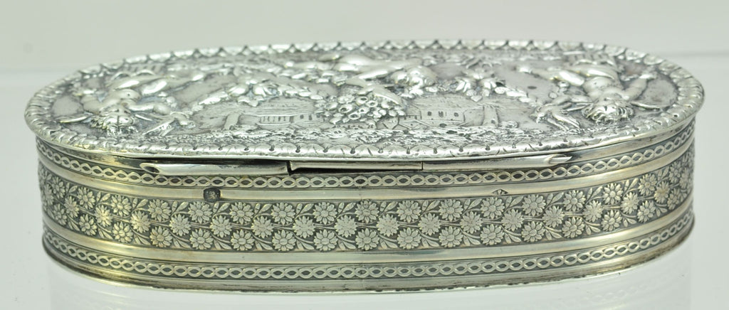 Antique French Silver Flying Cupids with Doves Snuff Box 19th Century ...